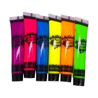 China 25ML UV Neon Face Paint Tube Glow in the Dark Face Body Paint or Halloween Cosplay Black Light Face Makeup for Party for sale