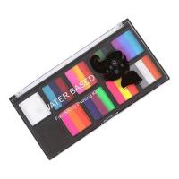 China Water Based Face Paint Split Cakes pallet Non Toxic Rainbow Bodypainting Halloween Makeup kit for sale
