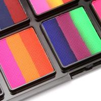 China Water Based Face Paint Split Cakes pallet Non Toxic Rainbow Bodypainting Halloween Makeup kit for sale