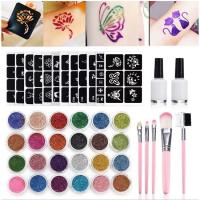 China Face Glitter Makeup Set for Kids Body Hair Christmas Gift with Tattoo templates Brushes Quick Dry Glitter for sale