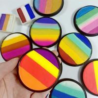 China 20g SFX Makeup Water Activated Face Paint Eyeliner Neon Colored Body Art Supplies Rainbow Split Cake for sale