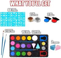 China Boys Girls Toy Body Painting Supplies with Face Paint Stencil 8 Color Including Gold Silver Glitter Hair Chalk Unique Gift for sale