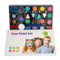 China Boys Girls Toy Body Painting Supplies with Face Paint Stencil 8 Color Including Gold Silver Glitter Hair Chalk Unique Gift for sale