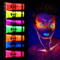 China UV Glow Neon Face and Body Paint Set of 8 Tubes - Fluorescent - Brightest glow under UV for sale
