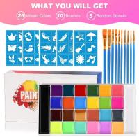 China 26 Color Kid Halloween Joker Face Paint Makeup Profession with 10 brushes 5 stencils for sale