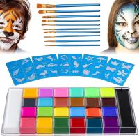 China 26 Color Kid Halloween Joker Face Paint Makeup Profession with 10 brushes 5 stencils for sale