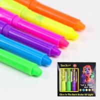China 12 Color UV Glow In The Dark Kids Face Paint Pen Crayons for Halloween Christmas Makeup party for sale