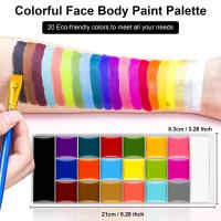 China Face Painting Kit Oil Palette 20 Color + 10Pcs Brushes with 5 Stencils for sale