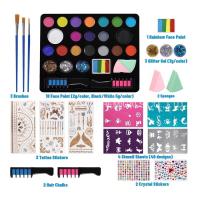 China Halloween Makeup Face Painting Kit with Custom Packing Stencils, Hair Chalks, Tattoo Stickers for sale