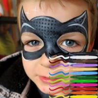 China 12 pcs face paint rotate crayon sets halloween gift party oil face paint set Twist Up Temporary Body Painting Skin Easy Washable for sale