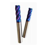 China Nano Blue Coated HRC65 Carbide 4-6 Flute Rough End Mills for Hardened Steel for sale