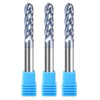 China Precision 4-Flute Carbide Ball Nose End Mill for Metalworking for sale