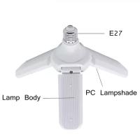 China Deformable Foldable Blade LED Lights Bulb 3 Leaves 83.5x78x240mm for sale