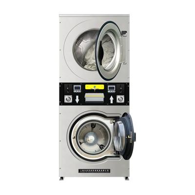 China Space-Saving Stackable Coin Operated Washer Dryer Set - Upper Dryer & Lower Washer for sale