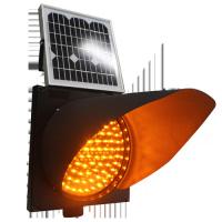 China Yellow High Brightness 12V 7AH Solar Powered Traffic Lights Plastic for sale