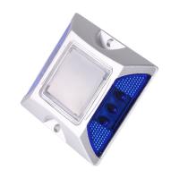 China 117mm IP68 Aluminum Solar Powered Road Studs , Blue Cats Eyes On Motorway for sale