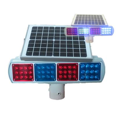 China 2 Sides Blue And Red 5W IP65 Level Solar Powered Warning Lights Aluminum for sale