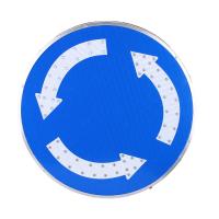 China High Visibility Solar Powered 600mm LED Roundabout Ahead Sign With CE for sale