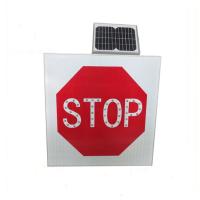 China Aluminum 800mm Octagon Solar Powered LED Flashing Lights Red for sale