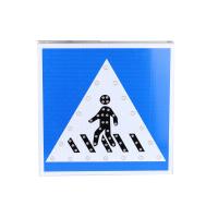 China Flashing 11.1V 5AH Solar Pedestrian Crossing Sign , Zebra Crossing Road Sign for sale