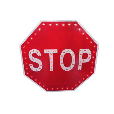 China Red Aluminium 8W 16V Solar Powered Street Signs For Road Safety for sale