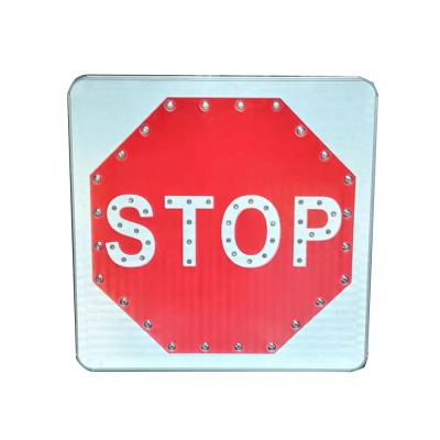 China Stable Visible IP55 800mm Solar Powered LED Stop Signs , Aluminium Street Signs for sale