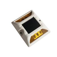 China Lightweight Flashing 2V 250MA Solar Cat Eyes Road Stud White Coating for sale