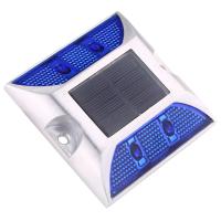 China Aluminum 1.2V 600MAH Solar Road Studs Blue Reflective Road Studs for sale