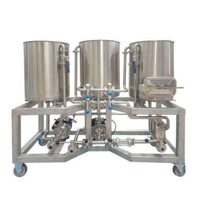 China Adjustable Voltage 50L 2 Fixed and 2 Moving Beer Brewing Equipment for Processing Beer for sale