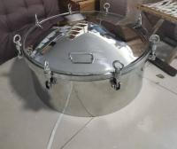 China Round Outward Manway GHO Sanitary Stainless Steel Circular Manhole Cover With Pressure for sale