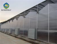 China Hollow 120km/H PC Sheet Greenhouse Hot Galvanized Steel Frame for sale
