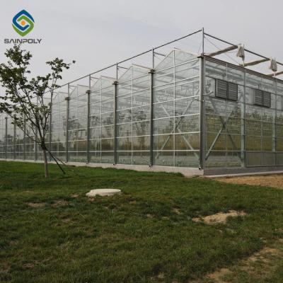 China Agricultural 120km/H 10.8m Multi Span Glass Greenhouse for sale