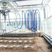 China Vegetable Plant Commercial Glass Greenhouse Span Width 9.6 / 10.8 / 12m for sale