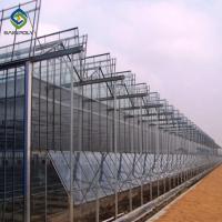 China Hanging Load 0.15KN/M2 6.0m Commercial Glass Greenhouse for sale