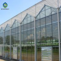 China Agricultural 120km/H 12m 10.8m Glass Multi Span Greenhouse for sale