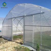 China Single Span Tunnel Steel Frame Greenhouse With Plastic Covering for sale