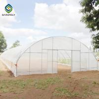 China Single Span Tunnel Steel Frame Greenhouse With Plastic Covering for sale