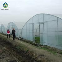 China 10m Plastic Single Tunnel Greenhouse Uv Resistant Clear Sheeting for sale