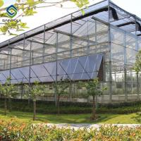 China 6m Vegetable Plant Commercial Hermetic Glass Greenhouse Multi Span for sale