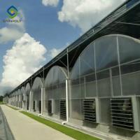 China 120km/H Multi Span Polycarbonate Aluminium Greenhouse With Irrigation System for sale