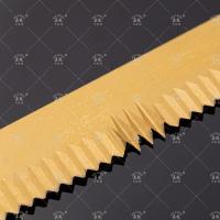 China 18mm TiN Coated Toothed Blade Serrated Blade For Film Plastic Packing for sale