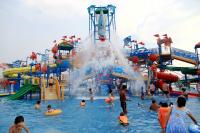 China Commercial Medium Water House Aqua Playground Platform With Water Slide for Water Park for sale