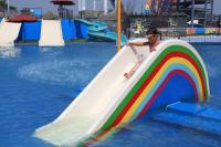 China Customized 3 Riders Kids' Water Slides Aqua Park Equipment , Pink / Orange / Blue for sale