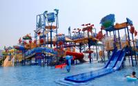 China Commercial Medium Water House Aqua Playground Platform With Water Slide for Water House for sale