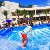 China Double / Single Flowrider Water Ride Blue Colored Surfing Simulator Machine With Fiberglass Material for sale
