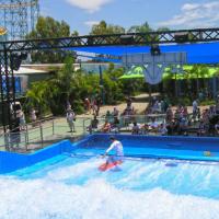 China Flowrider Water Ride Surfing Simulator with 160-240 Riders per Hour, 37KW Surfing Engine, and 150,000 Liters Tank Volume for sale