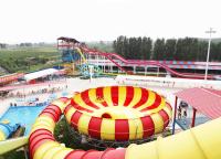 China 16m Space Bowl Water Slide Red / Yellow Aqua Park Construction for sale