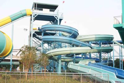 China Popular Custom Water Slides Dual Tracks Open Close Style FRP Body for Kids for sale