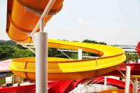 China Colorful Aqua Park Equipment , Custom Water Slides With Galvanized Carbon Steel Frame for sale