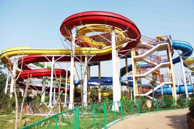 China Exciting Waterpark Equipment / Fiberglass Water Slides With 304 Stainless Steel Screw for sale